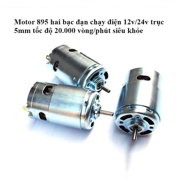 Motor 895 mới hai bạc đạn chạy điện 12v/24v - Động cơ 895 siêu mạnh tải ...