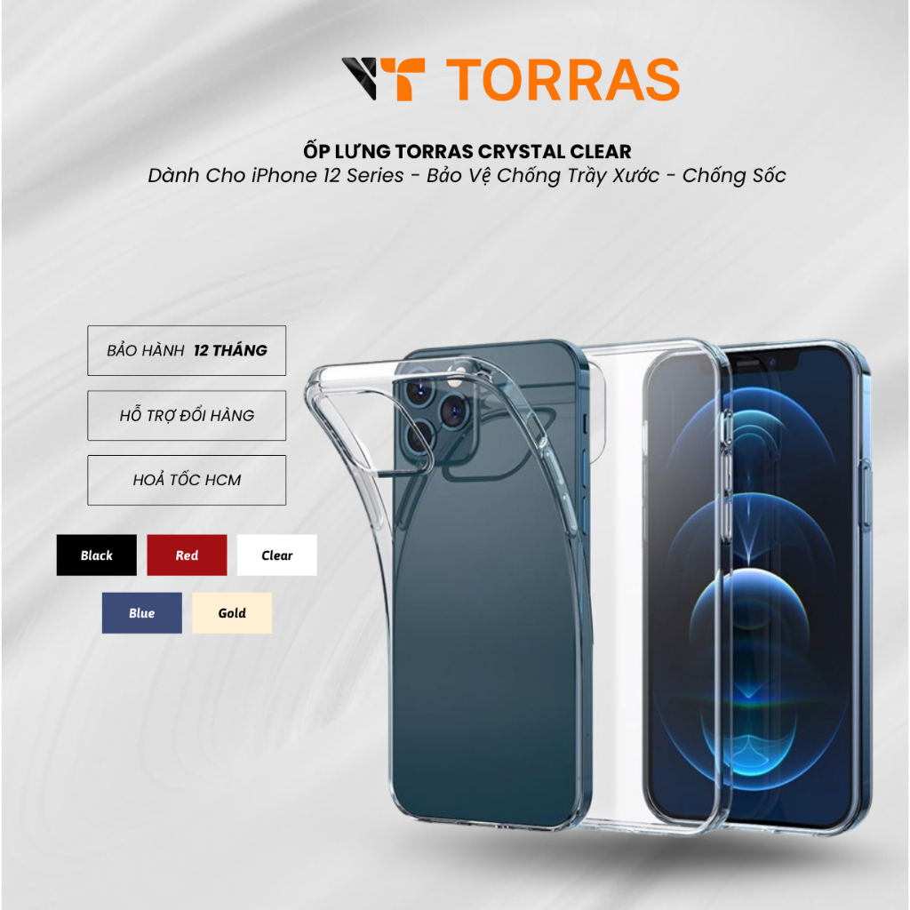 Ốp Lưng Torras Crystal Clear Cho Iphone 12 Mini/ 12/ 12 Pro/ 12 Pro Max ...