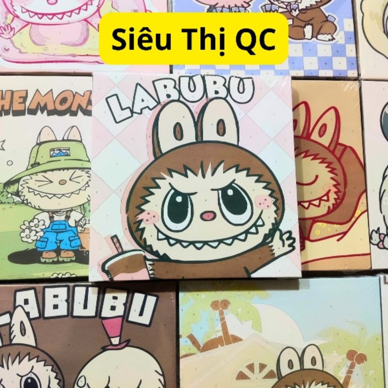 [Tranh Labubu]Tô Màu Theo Số Hóa Labubu 😈 Monsters 😈Khung Gỗ Căng Sẵn ...