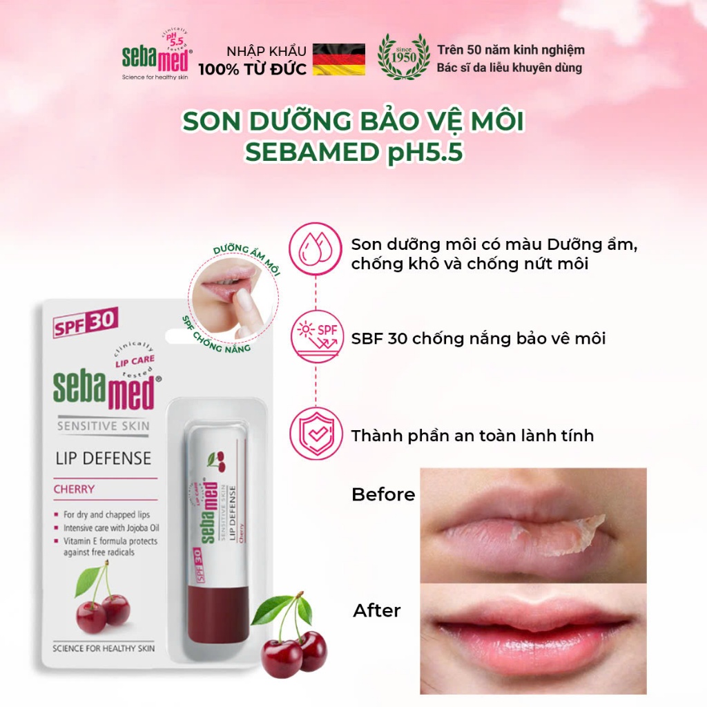 [HSD 12.2025] Son dưỡng bảo vệ, chống khô và nứt môi hương Cherry ...