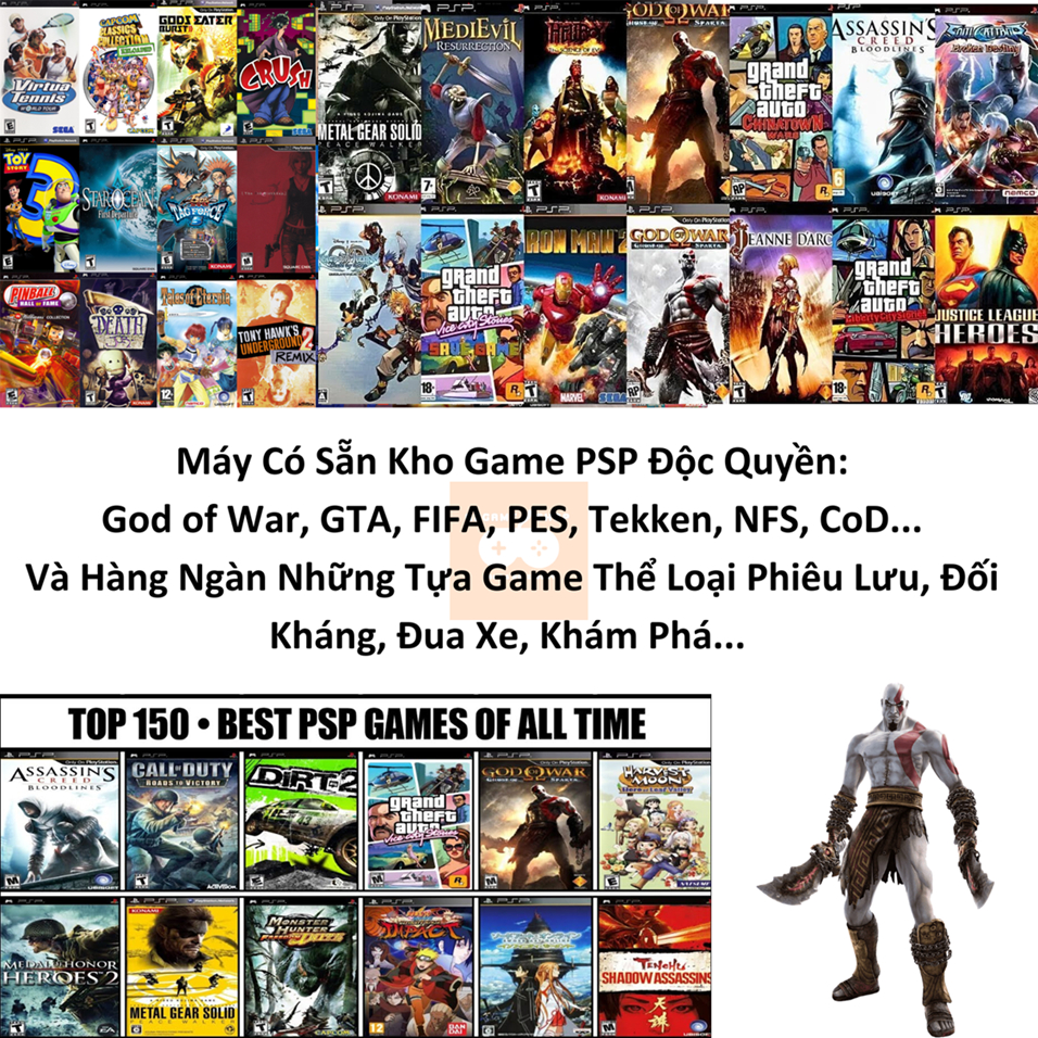 Máy Chơi Game PSP 3000 (Full game PSP/PS1/GBA/NES/SNES/GAME THÙNG) Đầy ...