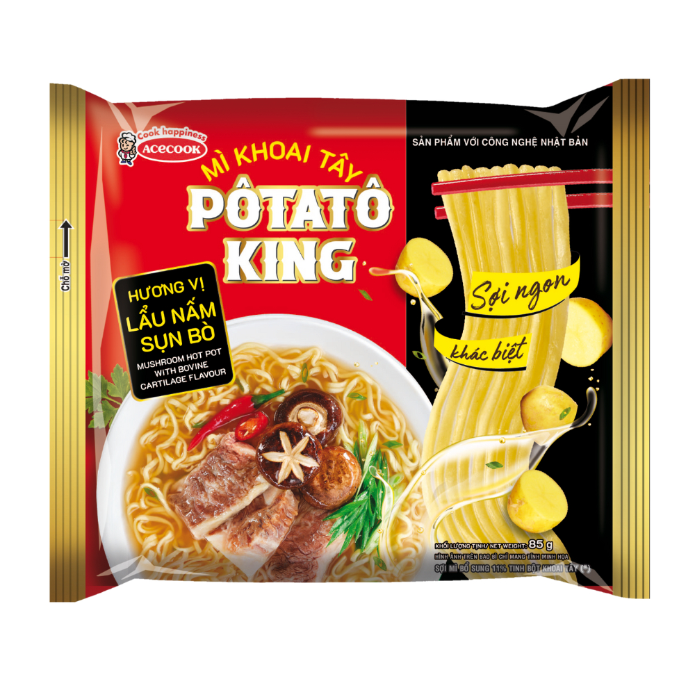 Mì Potato King vị lẩu nấm sụn bò gói 85g | Shopee Việt Nam