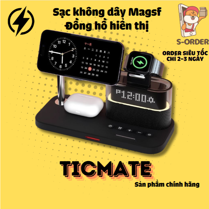 Đế Sạc TICMATE Không Dây 3 in 1 Đa Chức Năng tại S-Oder | Shopee Việt Nam