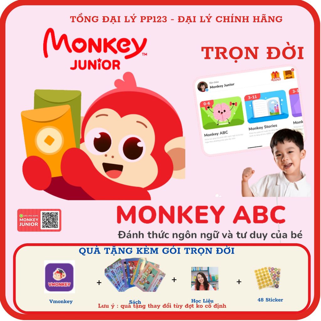 Monkey ABC Trọn đời ( cho bé 0-6 Tuổi) Kèm quà | Shopee Việt Nam