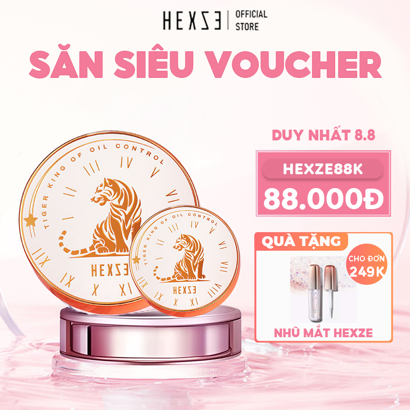 Phấn phủ bột siêu kiềm dầu HEXZE, che phủ lỗ chân lông giữ lớp makeup lên tới 12h | Shopee Việt Nam