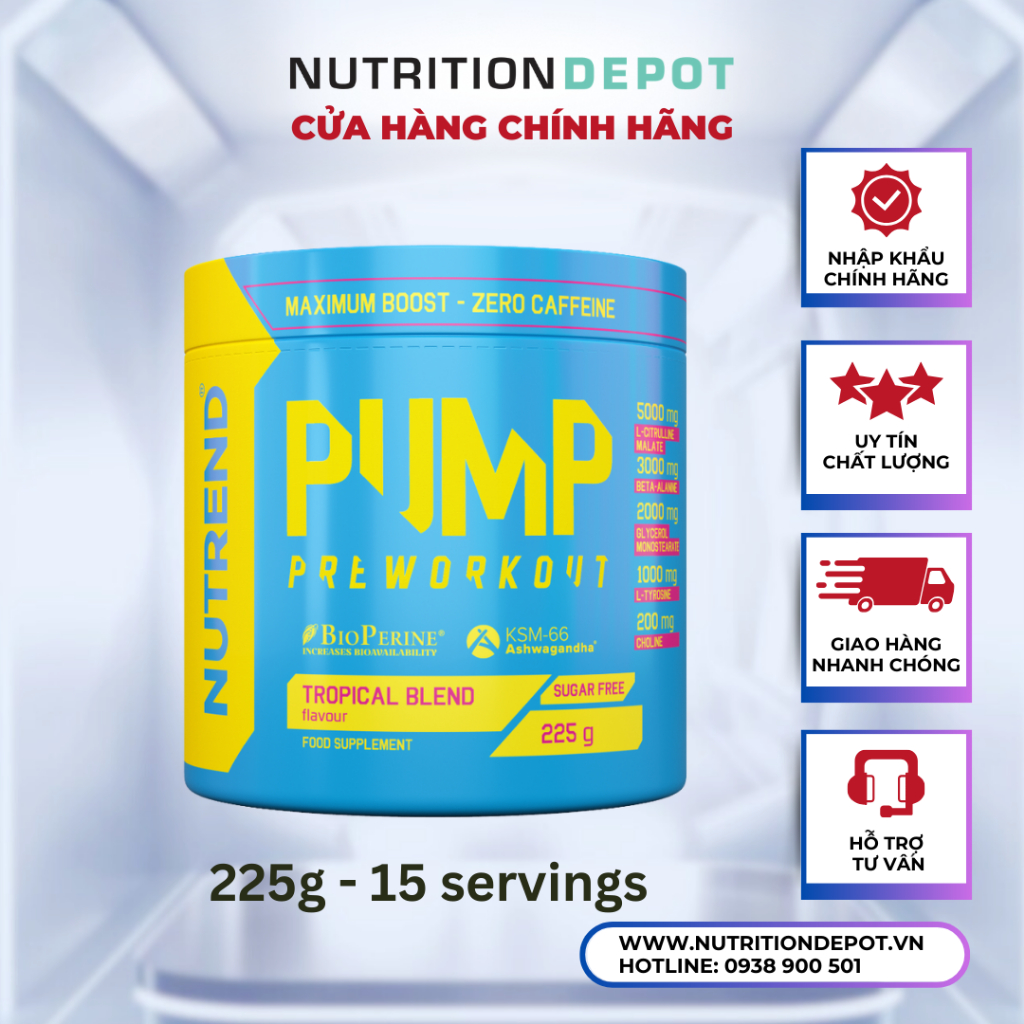 Thực phẩm bổ sung năng lượng Nutrend Pump Pre-Workout Without Caffeine - Nutrition Depot Vietnam ...