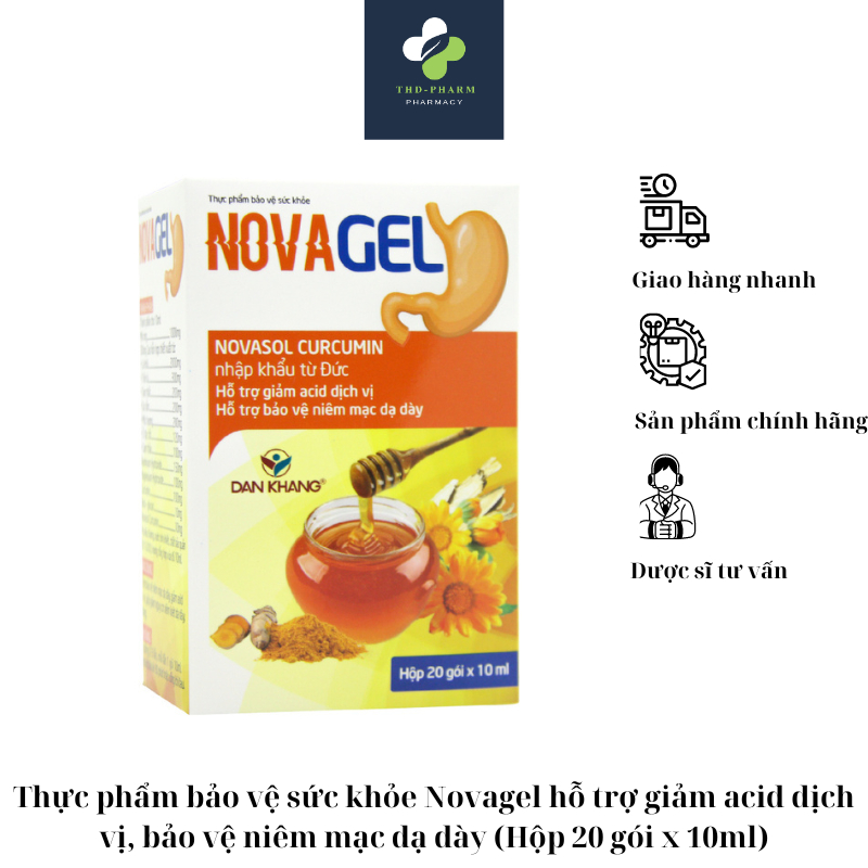 Gói Giảm Đau Dạ Dày Novagel - Hỗ trợ giảm acid dịch vị, bảo vệ niêm mạc ...