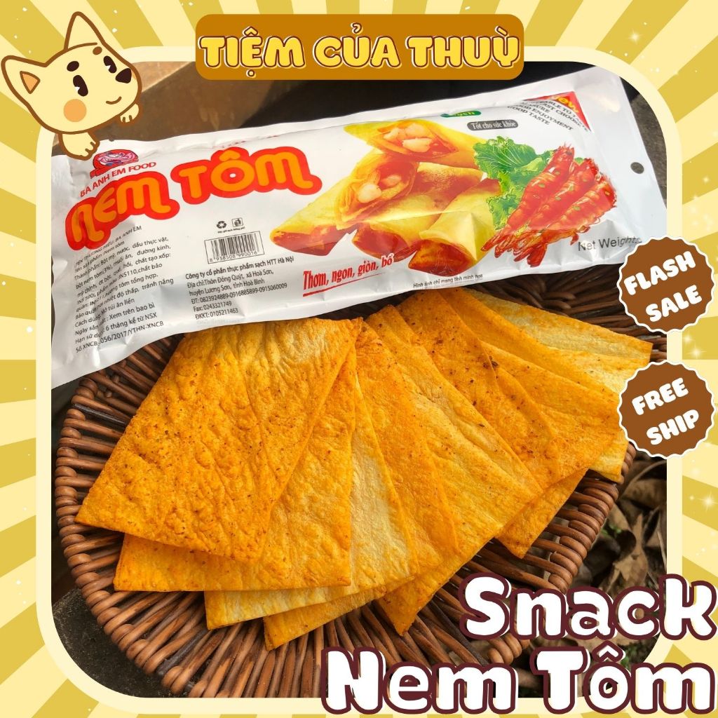 Snack Nem Tôm Ba Anh Em Food, Snack Cay Xé Miếng, ăn vặt tuổi thơ cổng ...