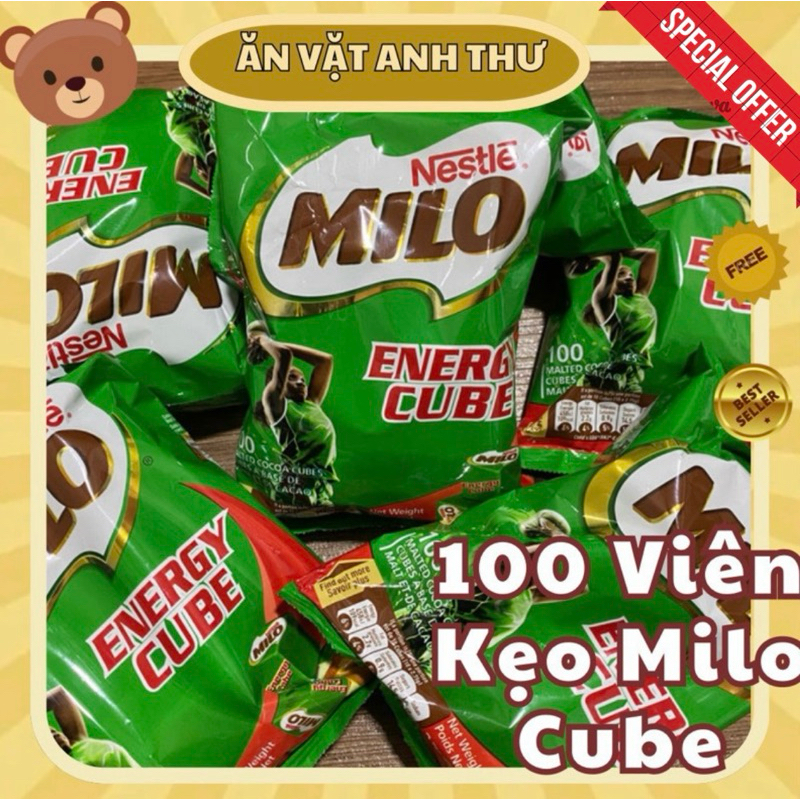 Gói 100 Viên Kẹo Milo Cube, Set 100 Viên Kẹo Milo , Kẹo Milo Socola, Đồ Ăn Vặt Hot (275g ...