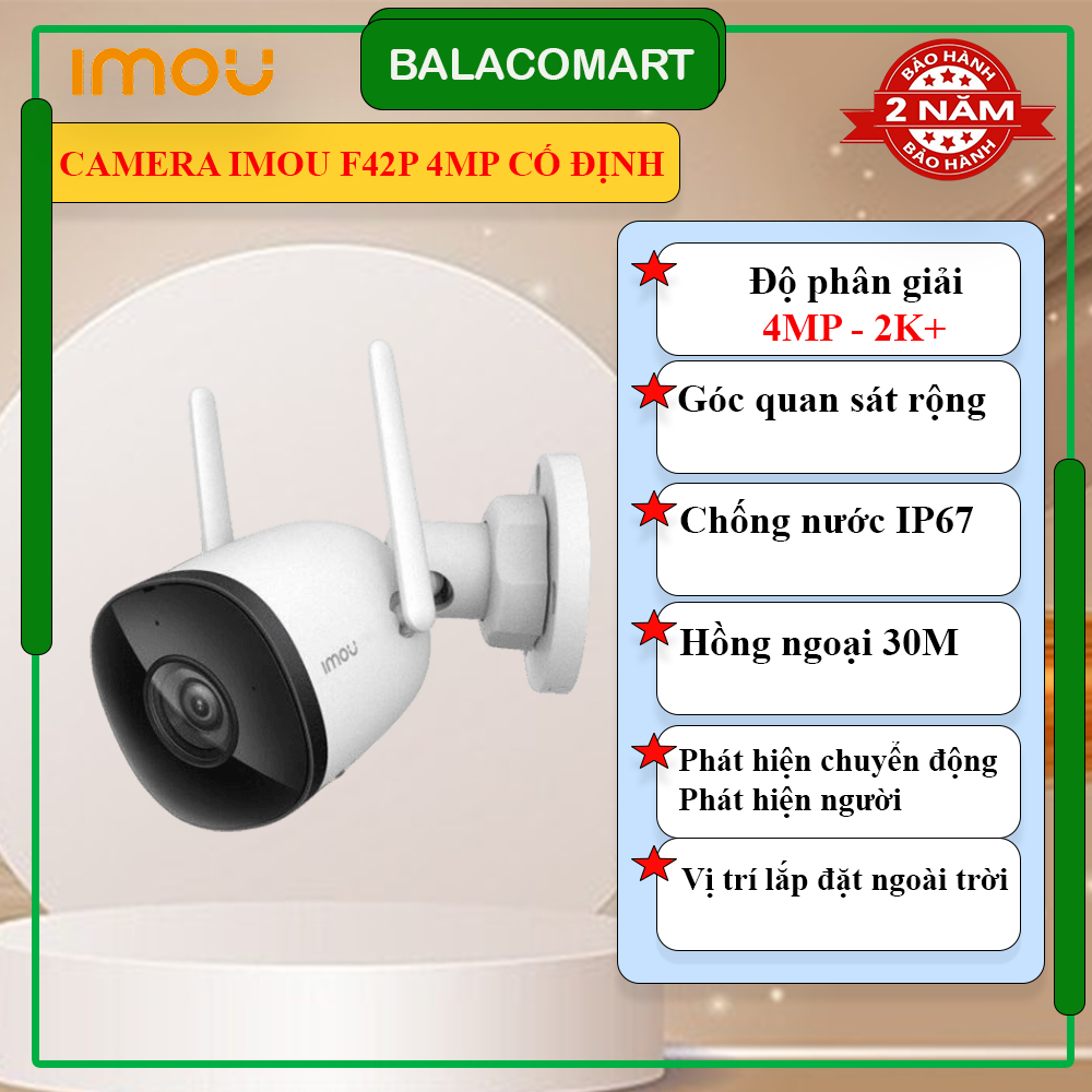Camera Imou ngoài trời cố định góc rộng F52P 5MP chính hãng | Shopee ...