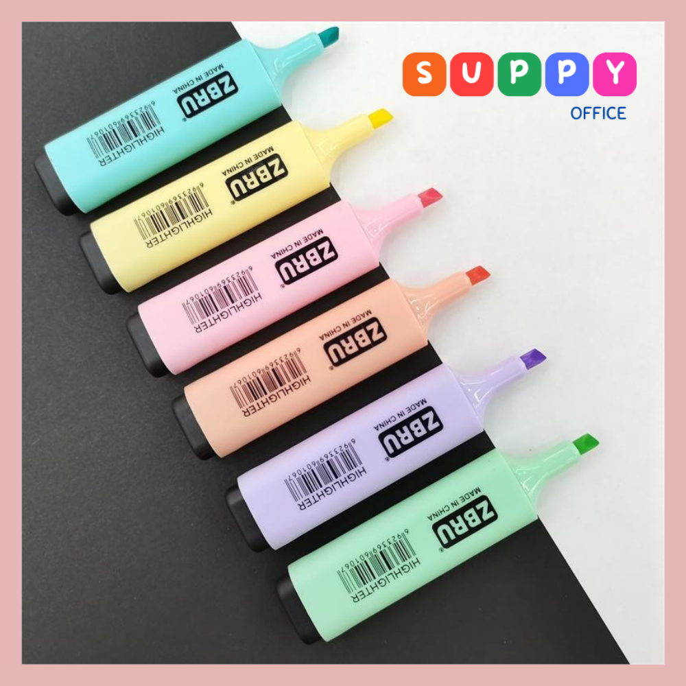 Bút highlight pastel nhiều màu Zbru bút dạ quang đánh dấu dòng Suppy ...