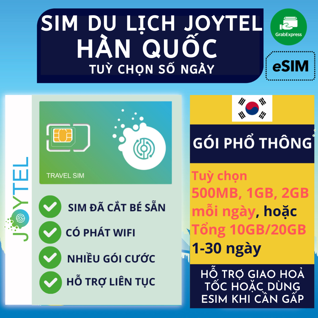 SIM DU LỊCH HÀN QUỐC INTERNET KHÔNG GIỚI HẠN HÃNG JOYTEL CHẤT LƯỢNG CAO NHIỀU GÓI CƯỚC | Shopee ...
