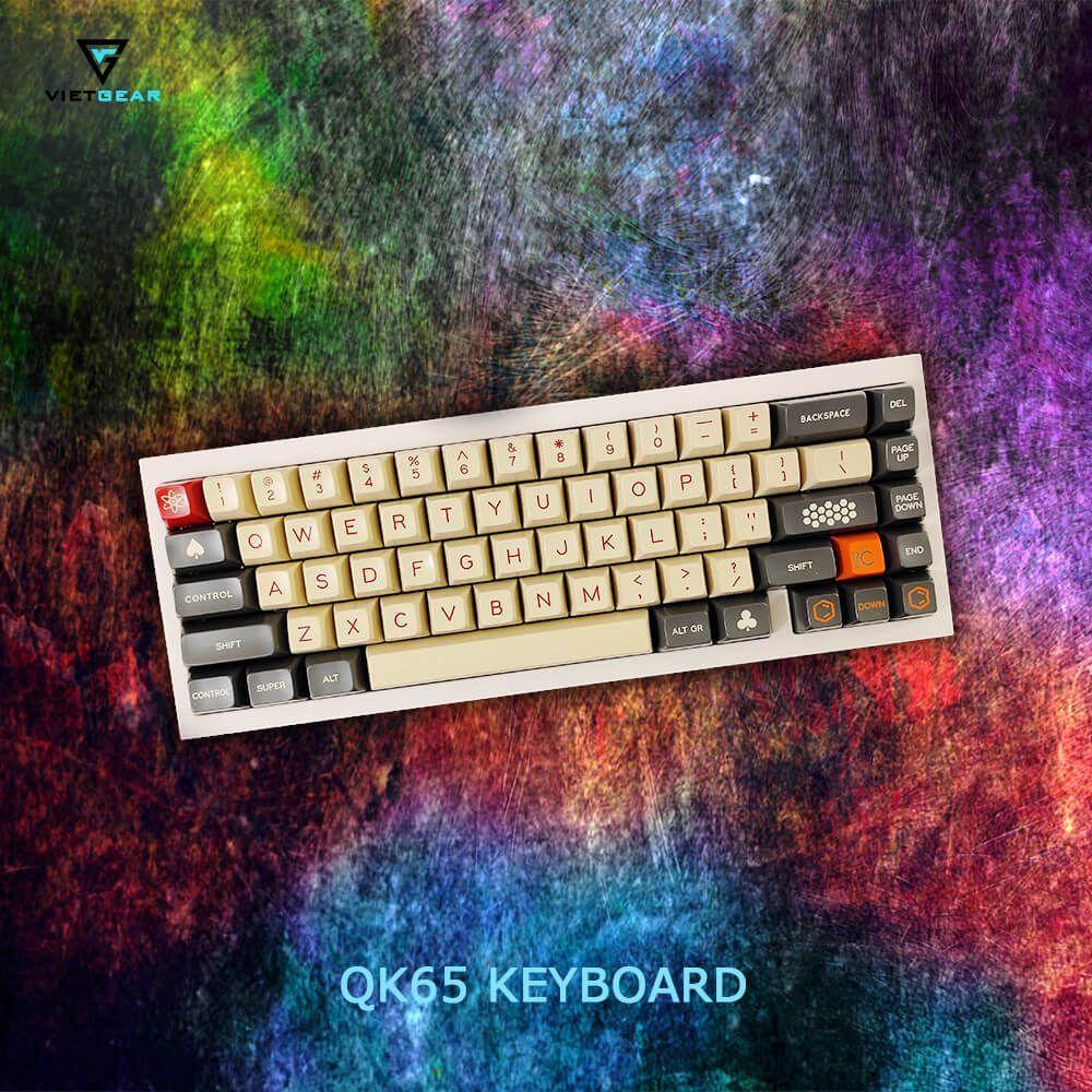 Bàn phím cơ QK65 R2 E white 1 mode mạch hàn - Vietgear.vn