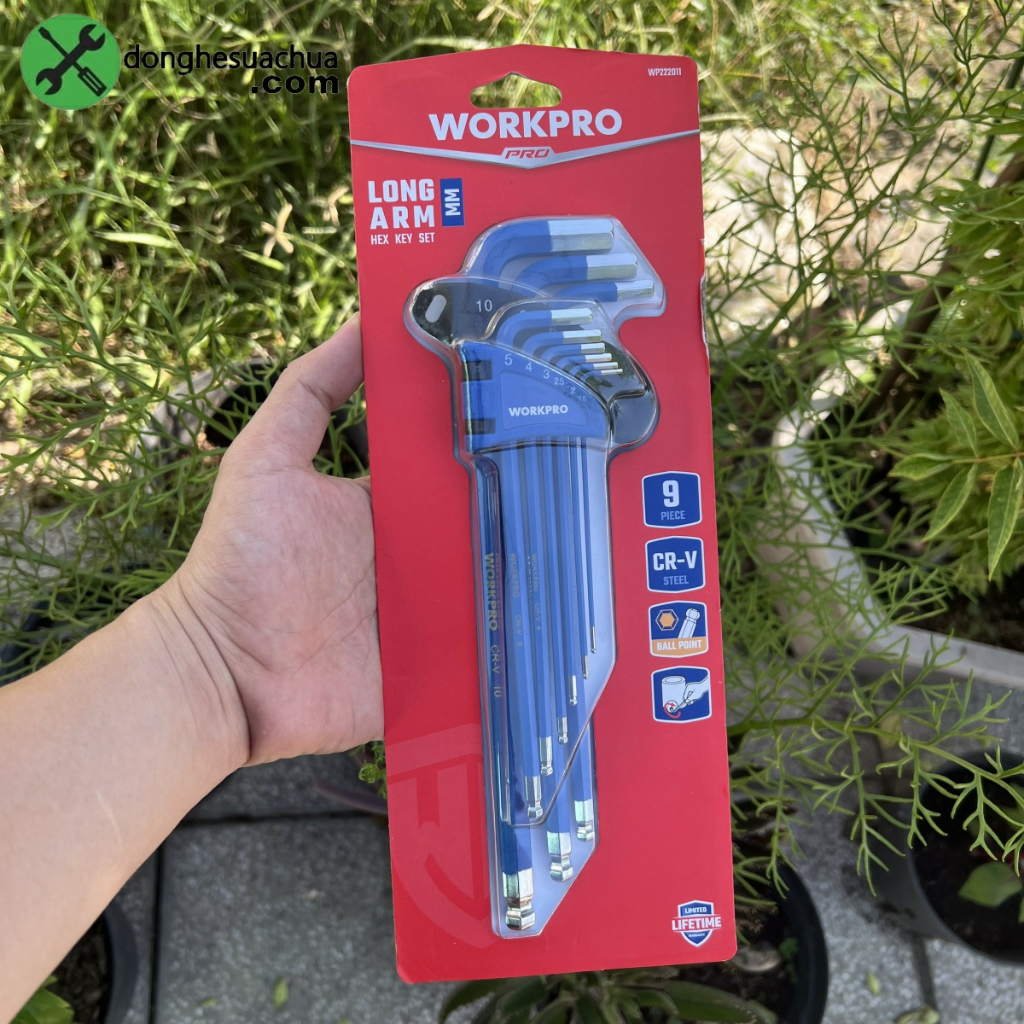 Bộ lục giác đầu bi 9 chi tiết Workpro WP222011 (1.5-10mm) - màu xanh | Shopee Việt Nam
