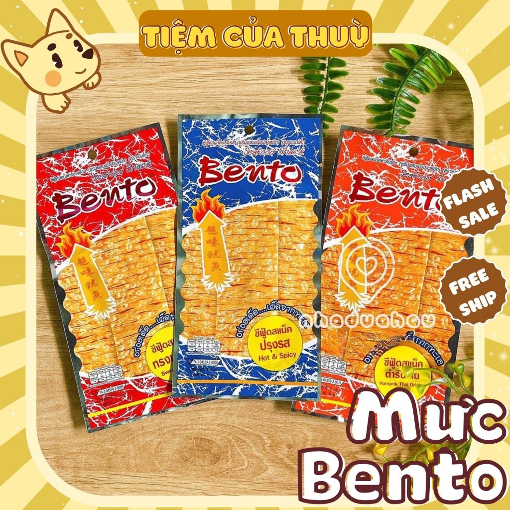 Mực Bento Gói 4g Snack Mực Bento Thái Lan Đủ 3 Vị (Lẻ 1 Gói) | Shopee ...