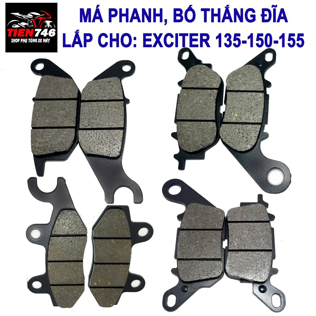 Má phanh, Bố thắng đĩa trước sau cho EXCITER, Ex135, Ex150, Ex155 của hãng Ya, Chú ý chọn đúng ...