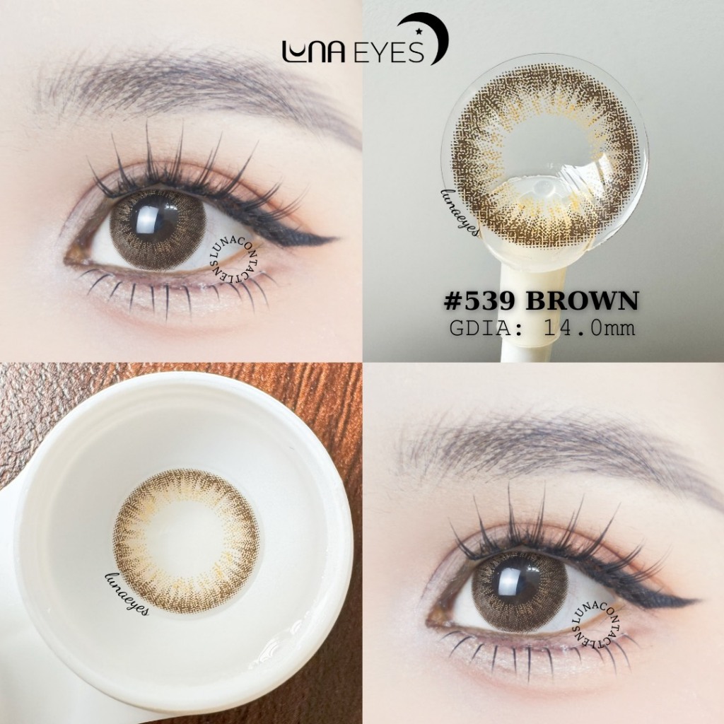 Lens cận 539 BROWN 14.2mm Kính Áp Tròng JOLLY EYES | Shopee Việt Nam