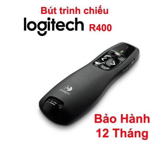 Bút trình chiếu Logitech R400 chính hãng lazer màu đỏ, bảo hành 12 ...