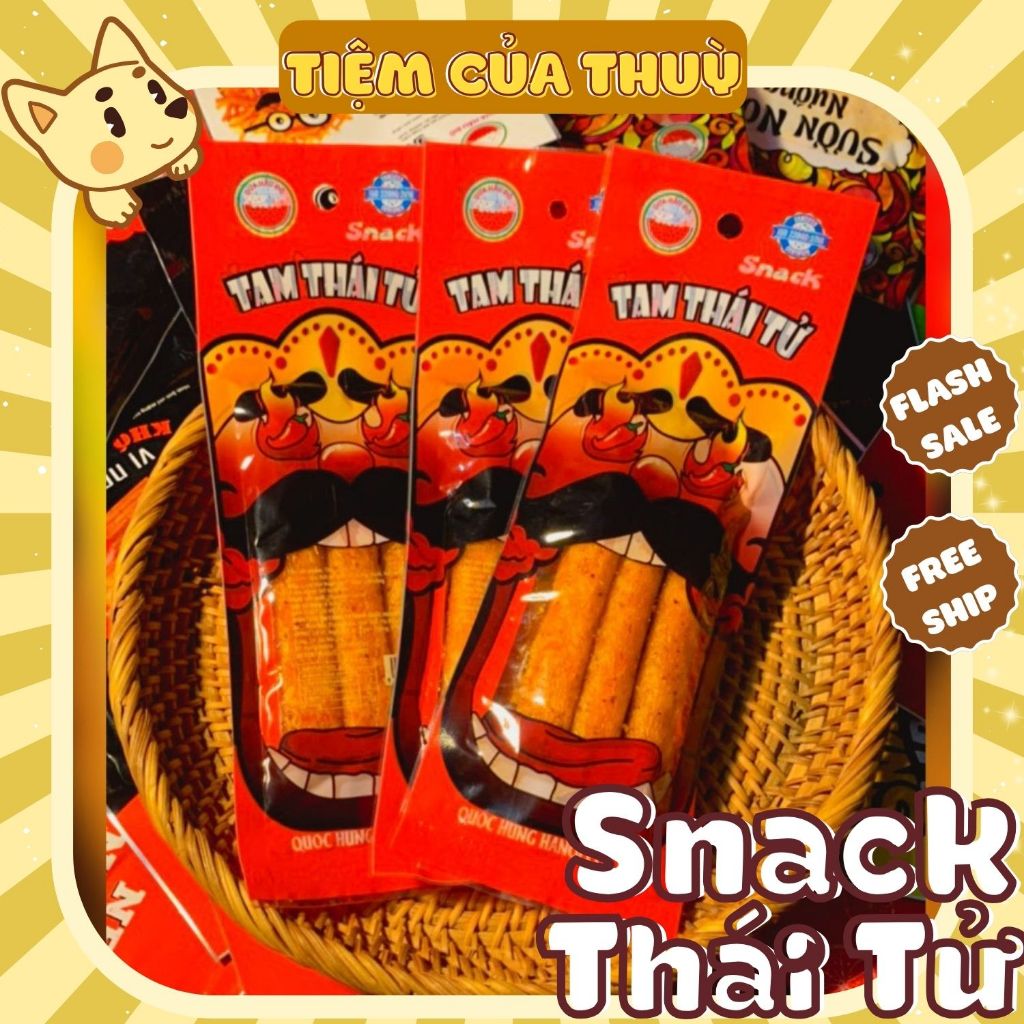 Snack Tam Thái Tử Làm Từ Bột Mì, Que Cay Tuổi Thơ, nem nướng phên, đồ ...