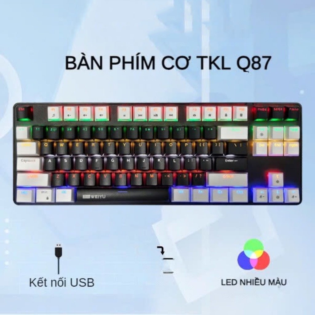 Bàn Phím Cơ Máy Tính Laptop Có Dây Blue Switch Anti-Ghosting Full Phím ...