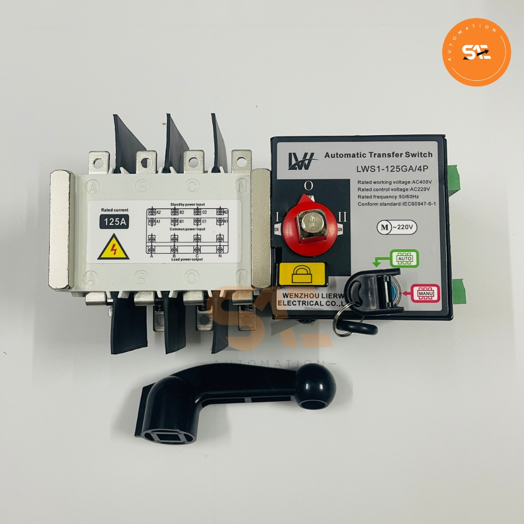 Bộ chuyển nguồn điện tự động ATS 4P 125A LW Gechele GCQ4-125/4P điện lưới, solar, hai công tơ ...