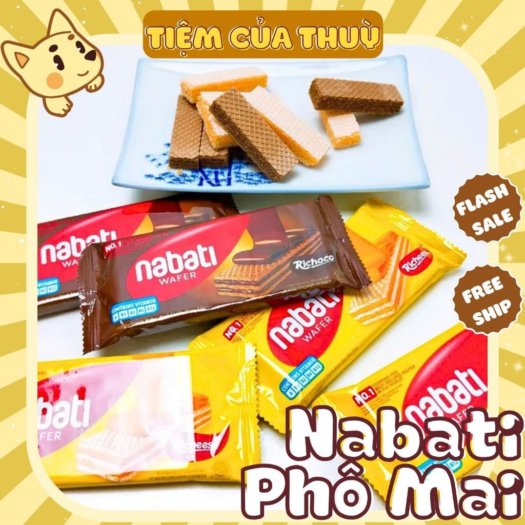 10 GÓI BÁNH NABATI VỊ PHÔ MAI SỮA Bánh Kem Xốp Nabati THƠM NGON GIÒN ...