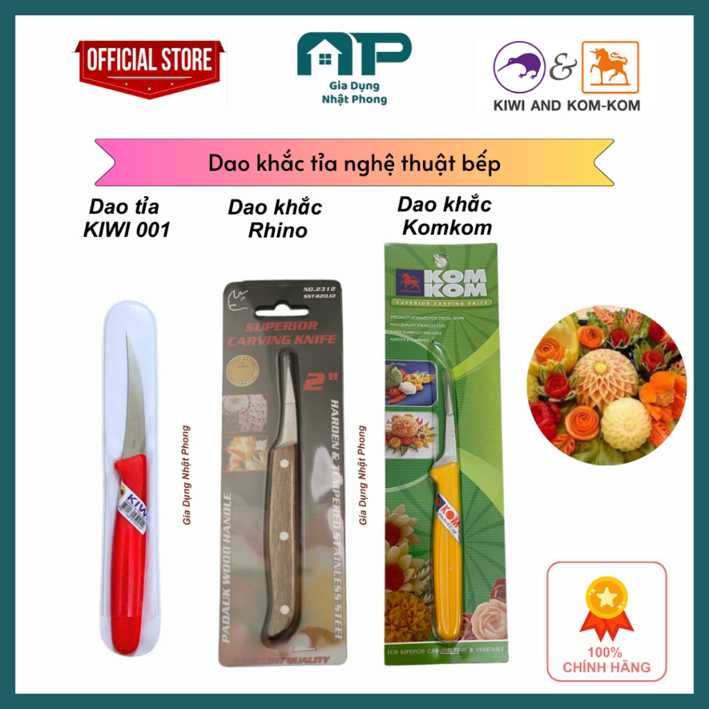[Chính Hãng] Dao tỉa hoa quả KIWI KOMKOM Made in ThaiLand các loại ...