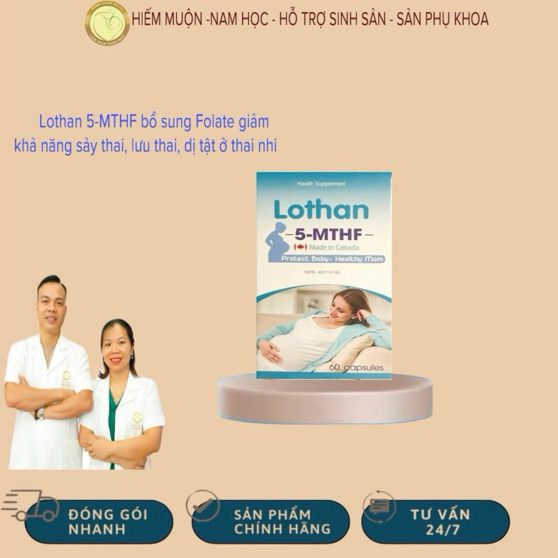 Sản phẩm hỗ trợ mang thai Lothan 5-MTHF bổ sung Folate giảm khả năng ...