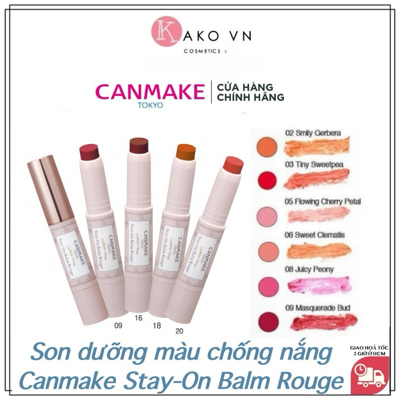 Son dưỡng màu chống nắng Canmake Stay-On Balm Rouge | Shopee Việt Nam