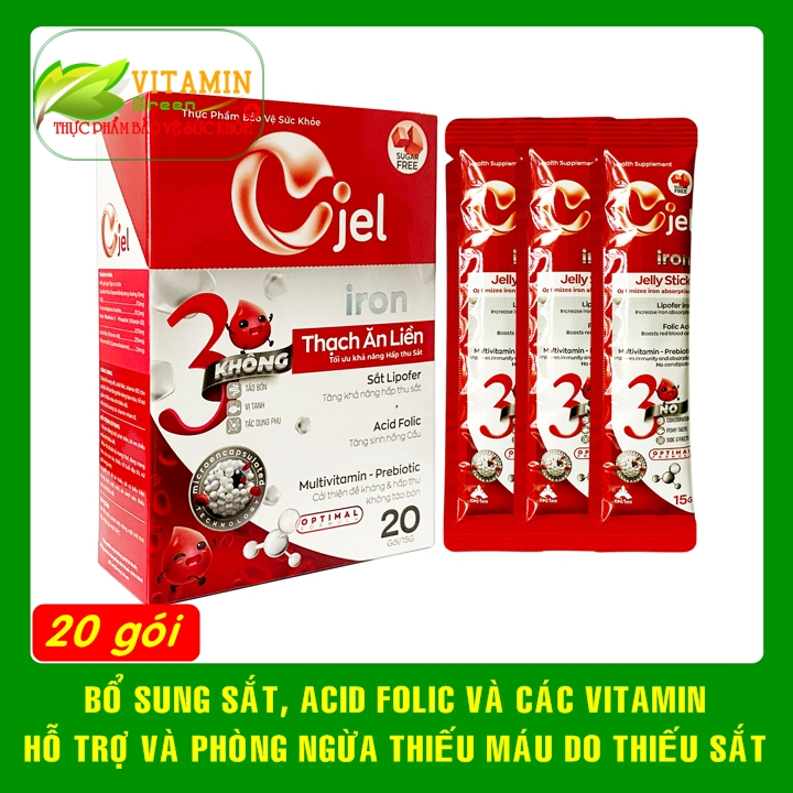 Thạch bổ sung sắt hữu cơ cho bé Cjel Iron giúp hỗ trợ và phòng ngừa ...
