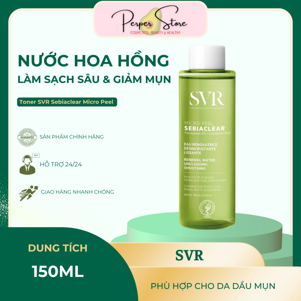 Toner SVR Sebiaclear Micro Peel Giảm Mụn, Sạch Da, Thông Thoáng Lỗ Chân ...