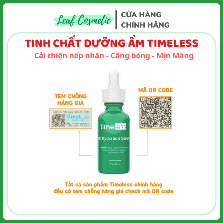 [ HÀNG CÔNG TY ] Tinh chất Timeless Vitamin B5 + Hyaluronic Acid 30ml | Serum B5 Timeless ...