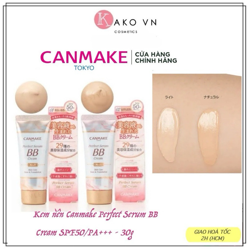 Kem nền Canmake Perfect Serum BB Cream SPF50/PA+++ mẫu mới Nhật Bản - 30g | Shopee Việt Nam