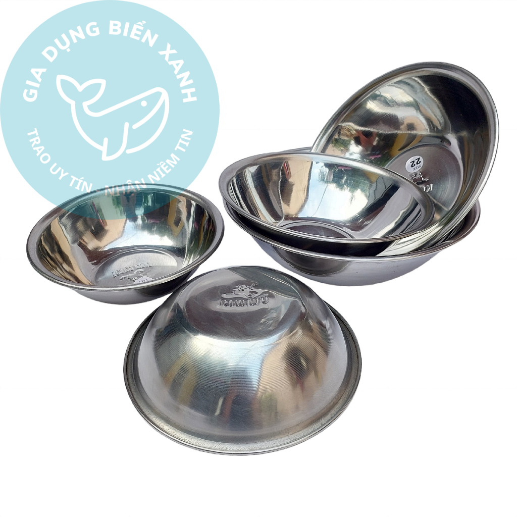 Thau inox Kim Mã loại dầy, nặng, đẹp, đường kính 16 đến 36cm - Chậu ...