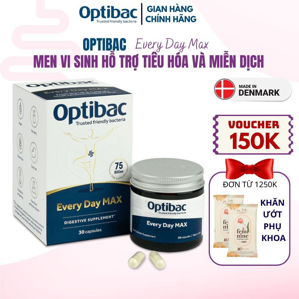 Viên men vi sinh Optibac Every Day MAX hỗ trợ sức khỏe tiêu hóa, giảm ...
