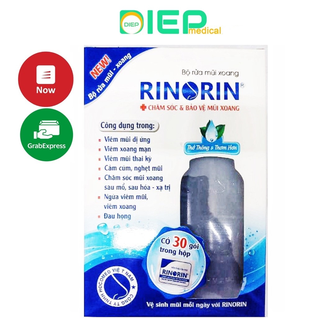 RINORIN (Bình + 30 gói muối rửa) HOẶC (Hộp 30 gói muối) - Bộ rửa mũi ...