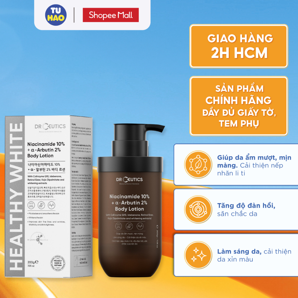 Sữa Dưỡng Thể Dr Ceutics Niacinamide 10% + Alpha-Arbutin 2% Drceutics ...