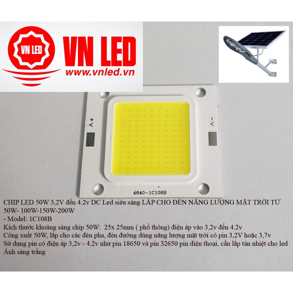 CHIP LED 30W, 50W 3,2V đến 4.2v DC Led siêu sáng LẮP CHO ĐÈN NĂNG LƯỢNG ...