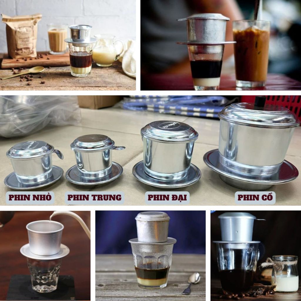 Phin cafe (cà phê) nhôm nhiều size nhỏ trung đại cồ dùng pha cafe thơm ...