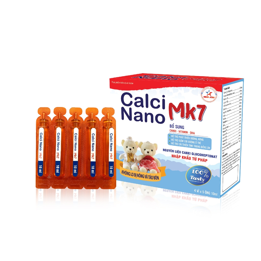 Siro Calci Nano MK7 Bổ Sung Canxi,Hỗ Trợ Giảm Còi Xương, nguyên liệu nhập khẩu từ Pháp Hộp 20 ...