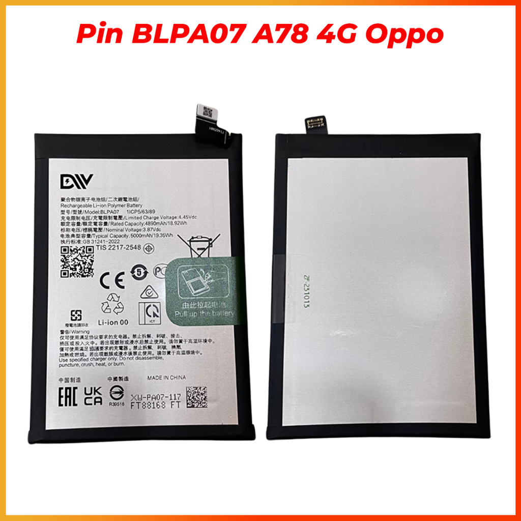 Pin BLPA07 A78 4g Oppo mới dung lượng cao | Shopee Việt Nam