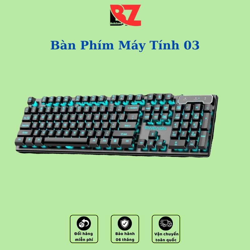 Bàn phím giả cơ Gaming có dây Bubzone.Office Led đổi màu cao cấp - Bảo hành 12 tháng Bp03 ...