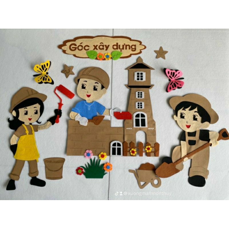 Tranh góc steam mầm non- chủ đề xây dựng(mẫu theo năm) | Shopee Việt Nam