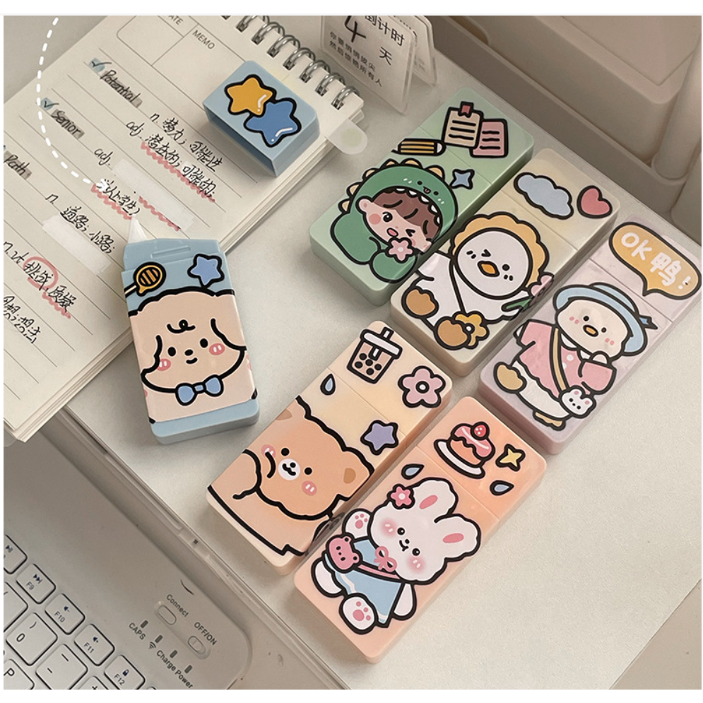 Bút xoá kéo kèm sticker xinh xắn, bộ 5/6 bút xoá kéo 6m | Shopee Việt Nam