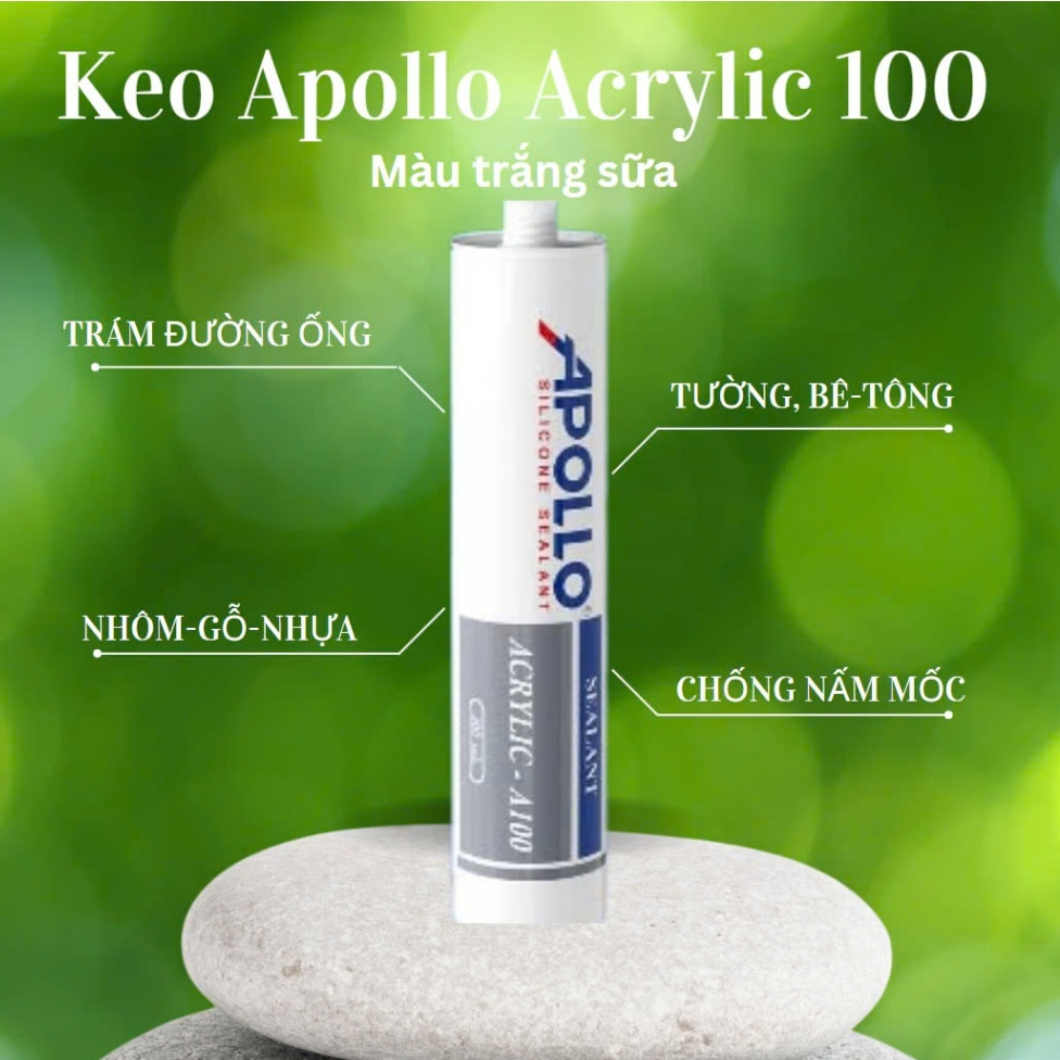 Keo APOLLO ACRYLIC A100 - Trám tường- Màu Sữa (1 thùng/25 chai ...