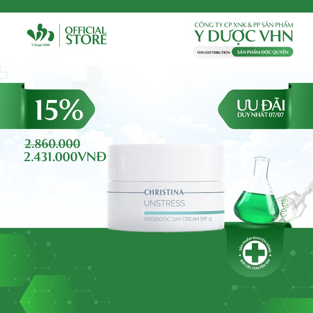 Kem dưỡng ẩm làm dịu và bảo vệ da Christina Unstress - Probiotic Day ...