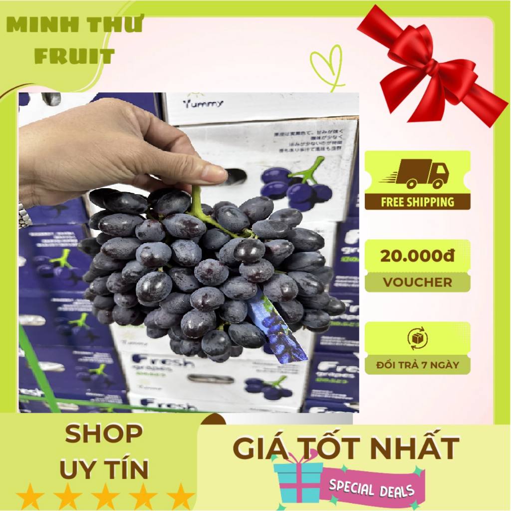 [Ship Hỏa Tốc HCM 1-2 giờ ] 1 Thùng nho đen Fresh cả thùng 4.6-5 kg | Shopee Việt Nam