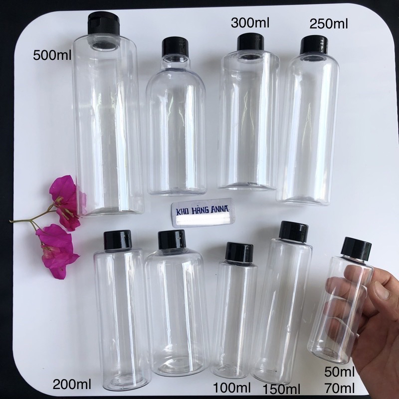 (SET 3 CHAI ) CHAI NHỰA PET CHIẾT Nắp Vặn Đen - Lọ Chai Trong suốt / NÂU 50ml / 100ml / 150ml ...