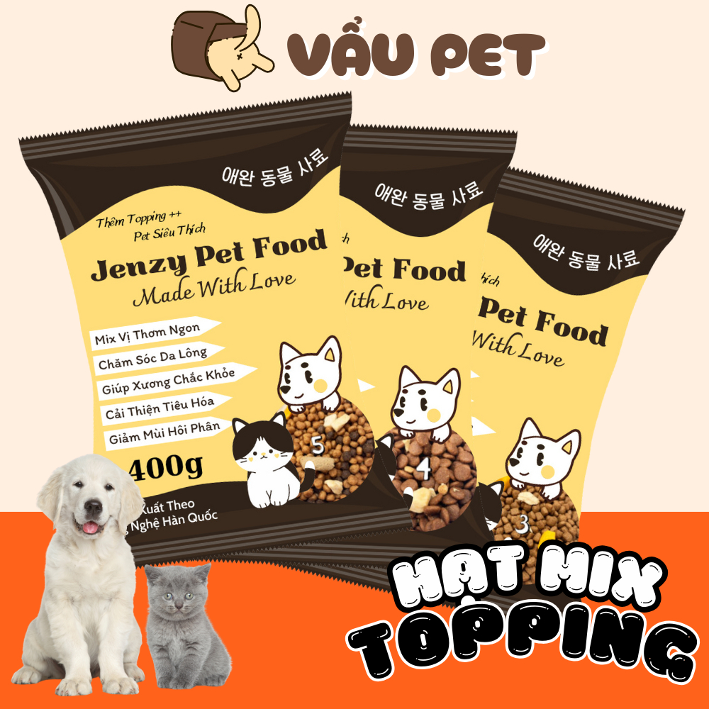 Hạt Cho Chó Mèo Mix Topping Sấy Khô Jenzy Pet Food Giàu Dinh Dưỡng ...