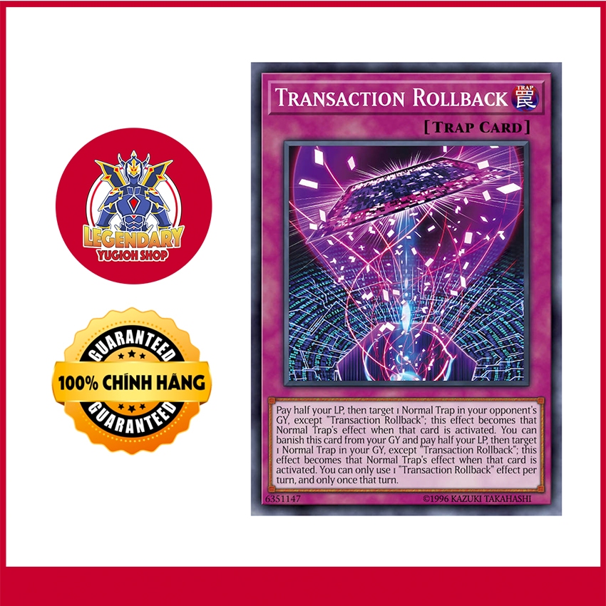 [Thẻ Bài Yugioh Chính Hãng] Transaction Rollback | Shopee Việt Nam